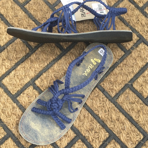 Plaka | Shoes | Nwt Plaka Peacock Rope Sandals Denim Blue Sz | Poshmark